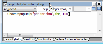 Code some Help events and preview the window - - Getting Started