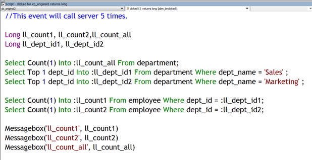Technique 4 Grouping Multiple Server Calls With Appeon Labels Powerserver Performance